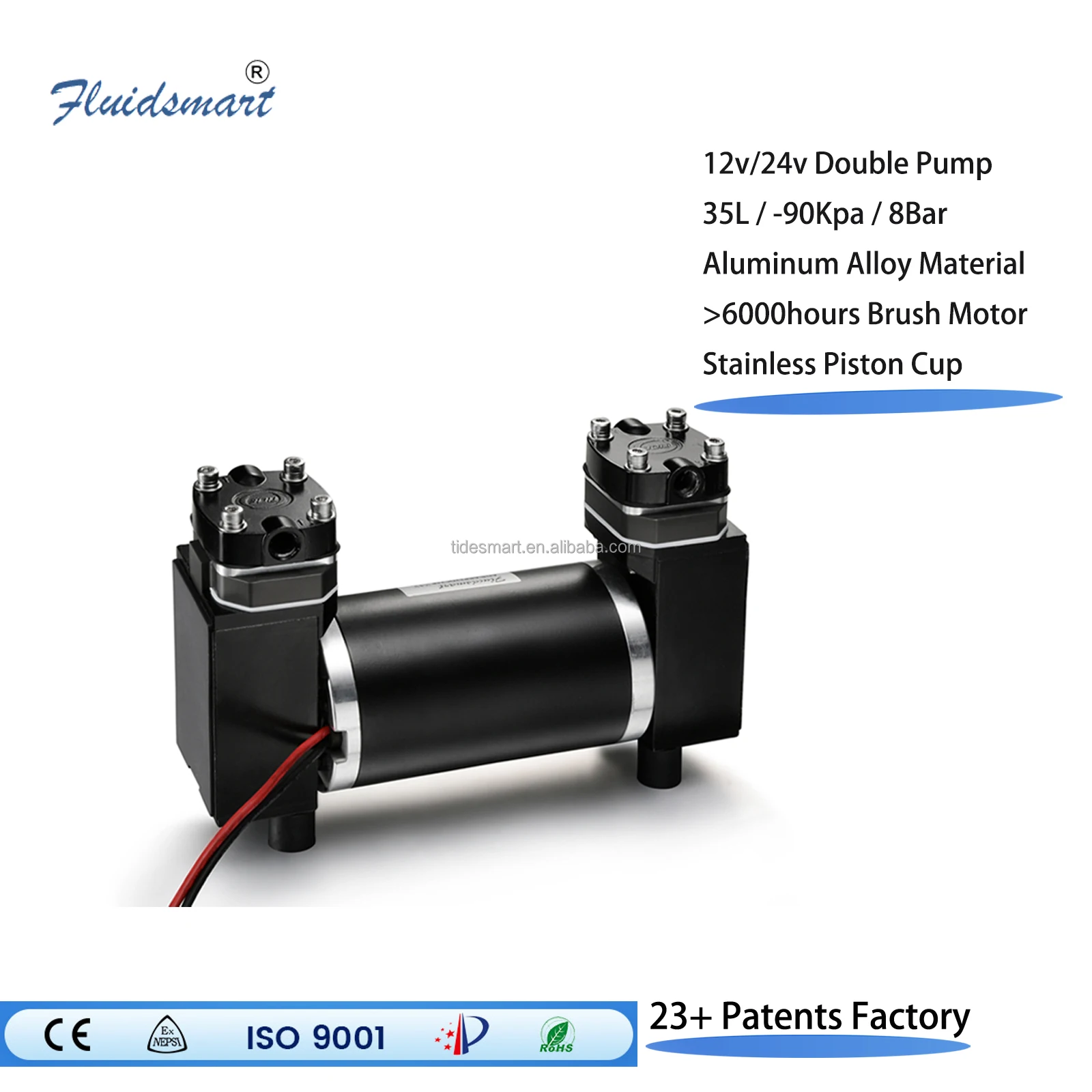 Fluidsmart 24v Dc Piston Vacuum Pump Steady Flow 10bar Micro air Pump ...