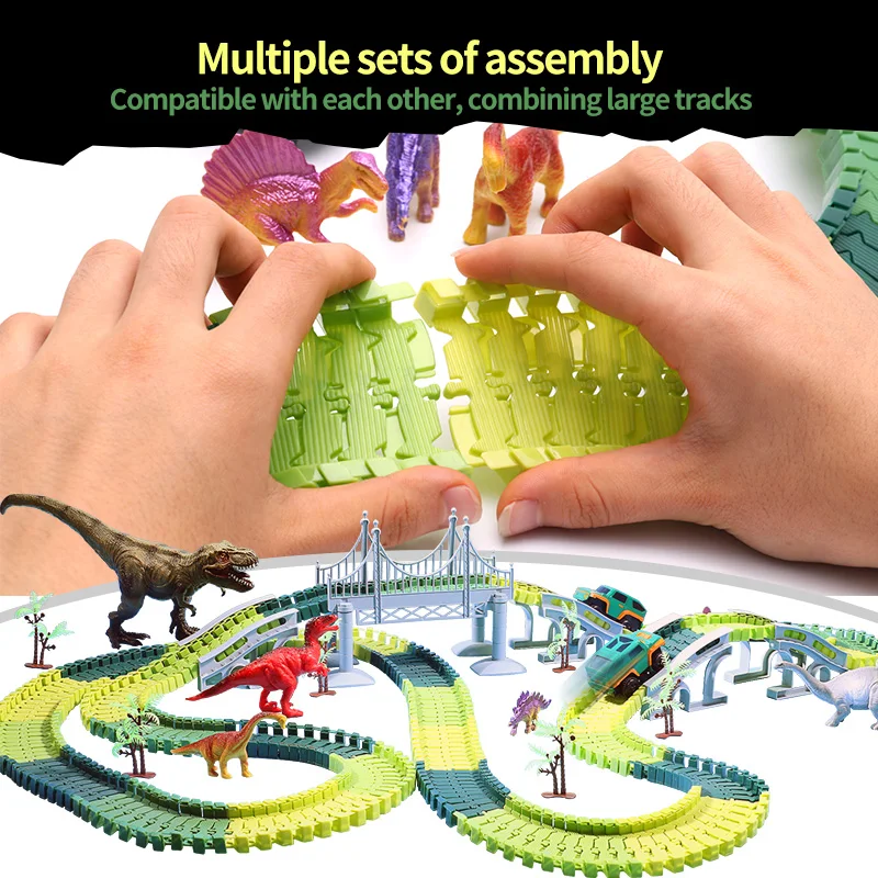 192 Pcs Electric Customizable Adventure Diy Assemble Brain Dino Scene ...