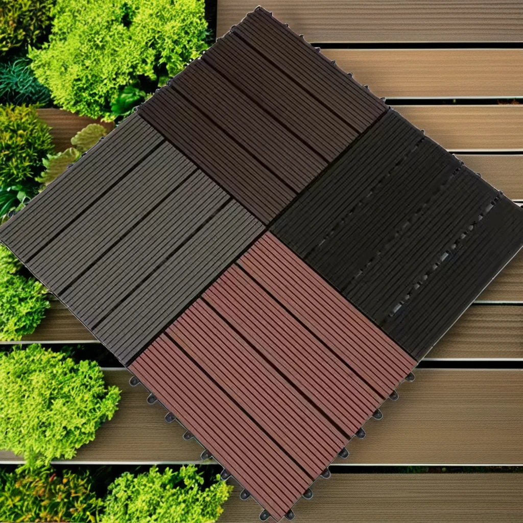 300x300mm DIY Interlocking WPC Decking Tiles Smooth Industrial Design ...