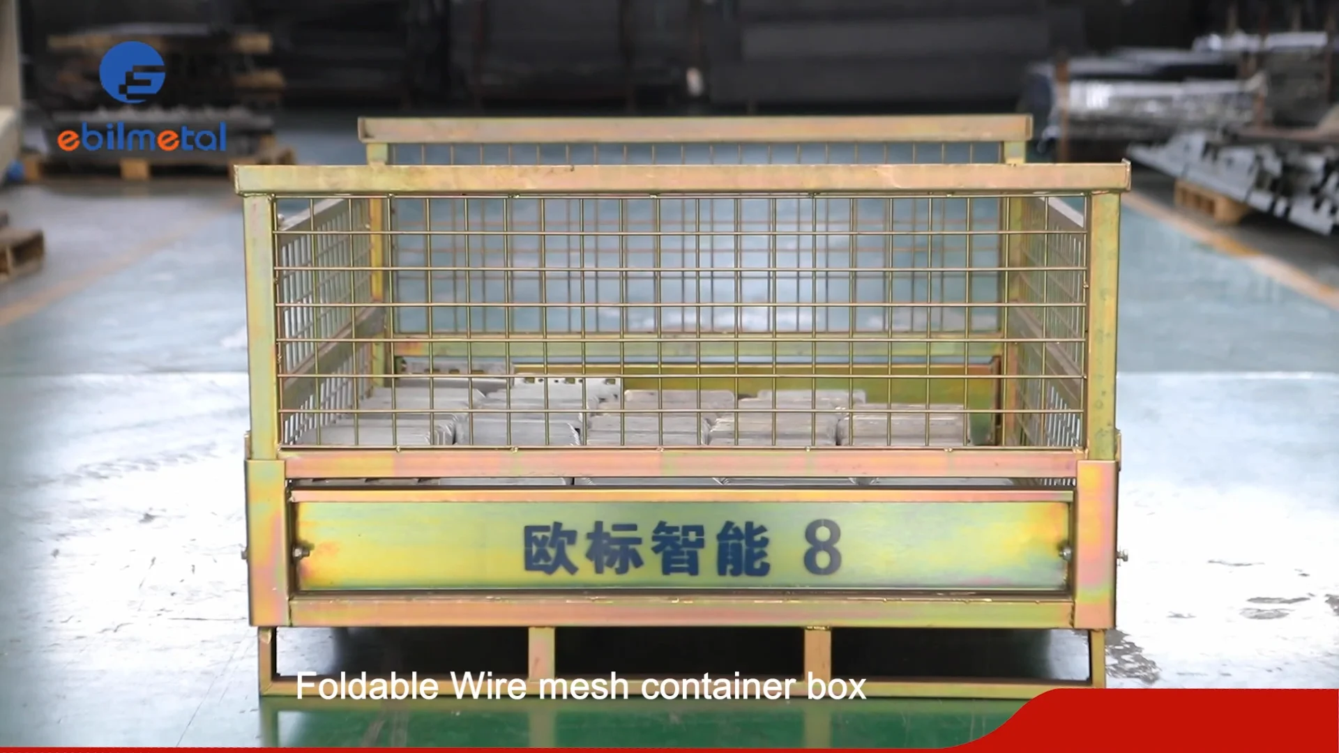 Foldable Movable Popular Steel Pallet Box Wire Container With Wheels ...