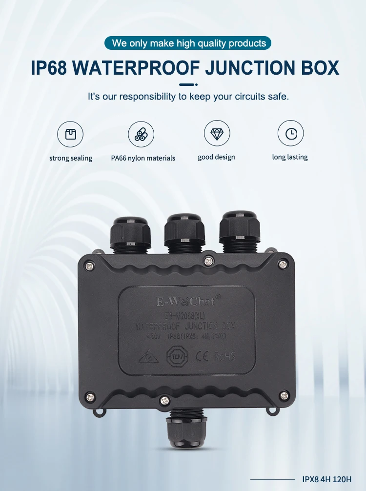 Hot Sale 4way Ip68 Plastic Waterproof Electrical Junction Box Waterproof Connect Box Waterproof ...