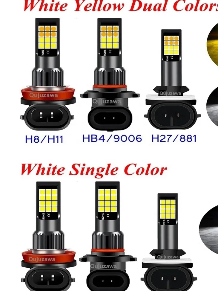 Dual Colors H11 H8 9006 Hb4 881 H27 High Quality 3030 Led Car Fog Light ...