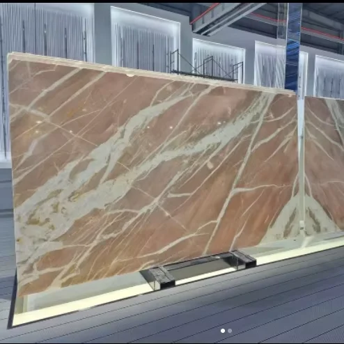 Peach Blossom Quartzite Slabs red marble countertop vein red marble ...