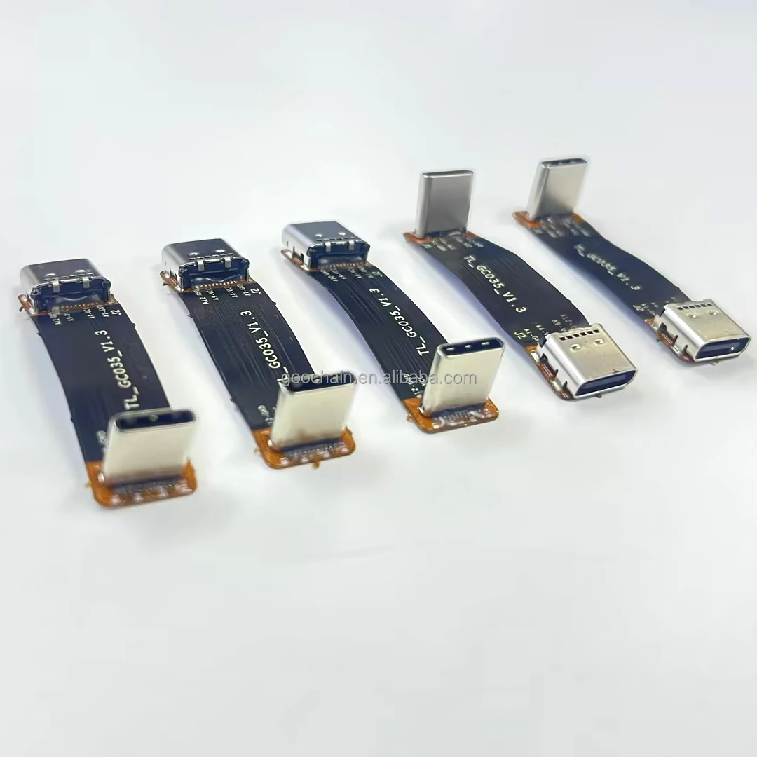 60W 90 Degree 40mm Male to Female USB C FPC FFC FPV Cable