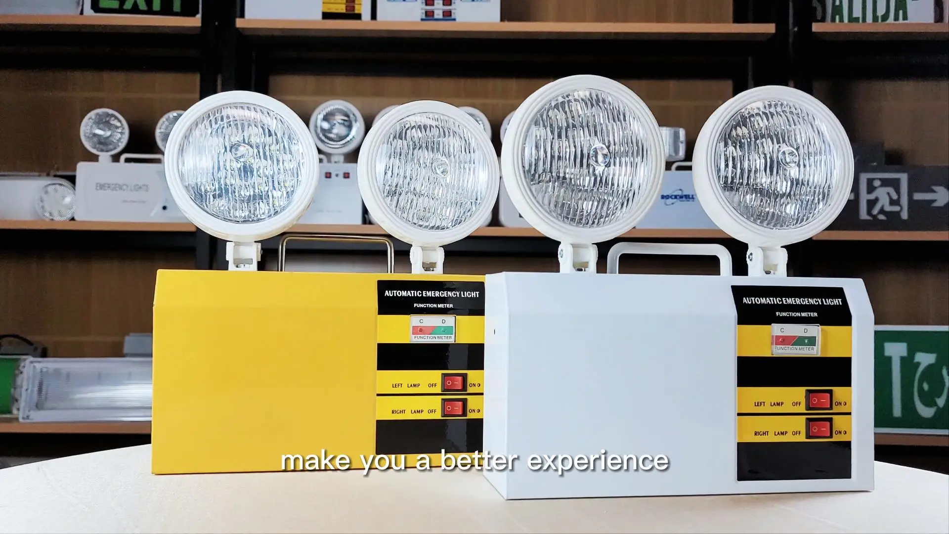 Emergency Exit Sign Lights Rechargeable Double Head Lighting Emergency ...