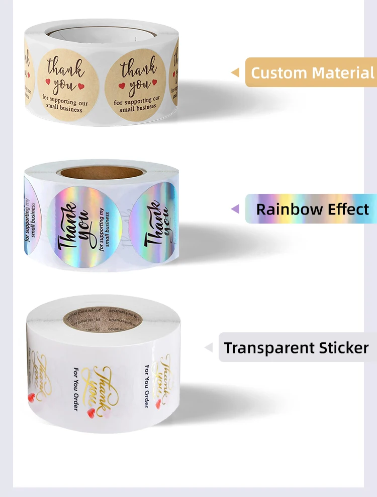 Custom Adhesive Waterproof Round Circle Logo Sticker Printing Roll ...