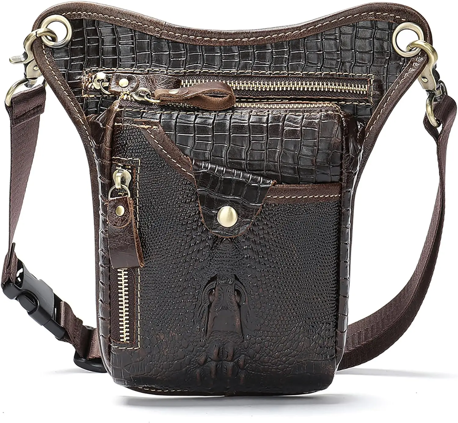 Genuine Leather Hip Bag Thigh Drop Leg Bag Waist Fanny Pack for Men and ...