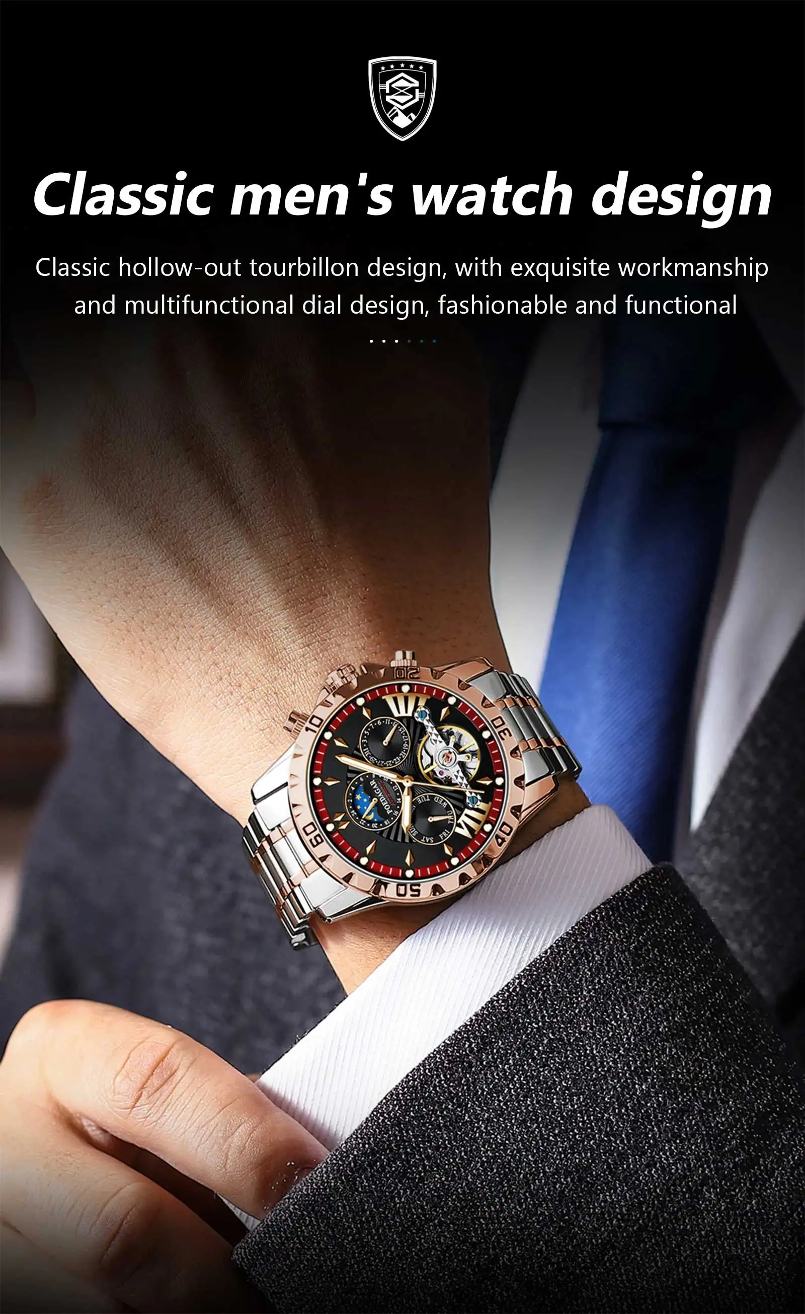 Poedagar Luxury Automatic Mechanical Men's Watches