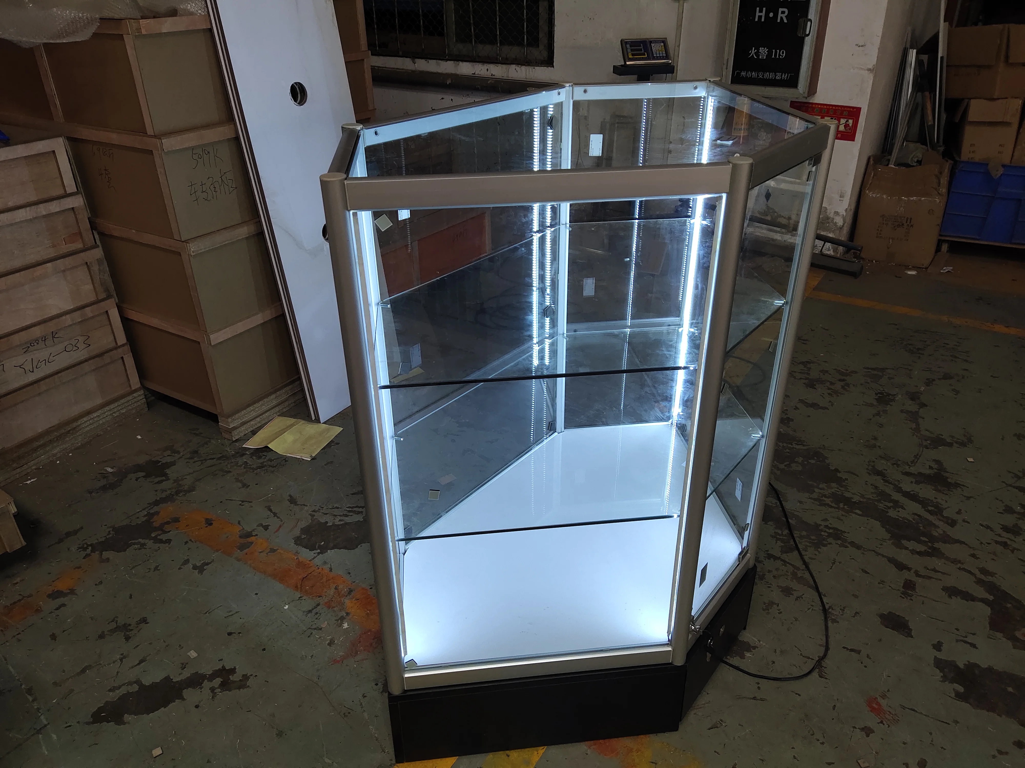 Factory Price Full Vision Glass Showcase Smoke Shop Display Glass ...