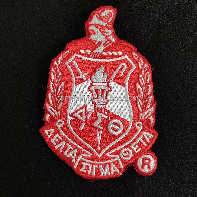 Iron On Sorority Patches Custom Pink And Green Embroidery Logo Sorority ...