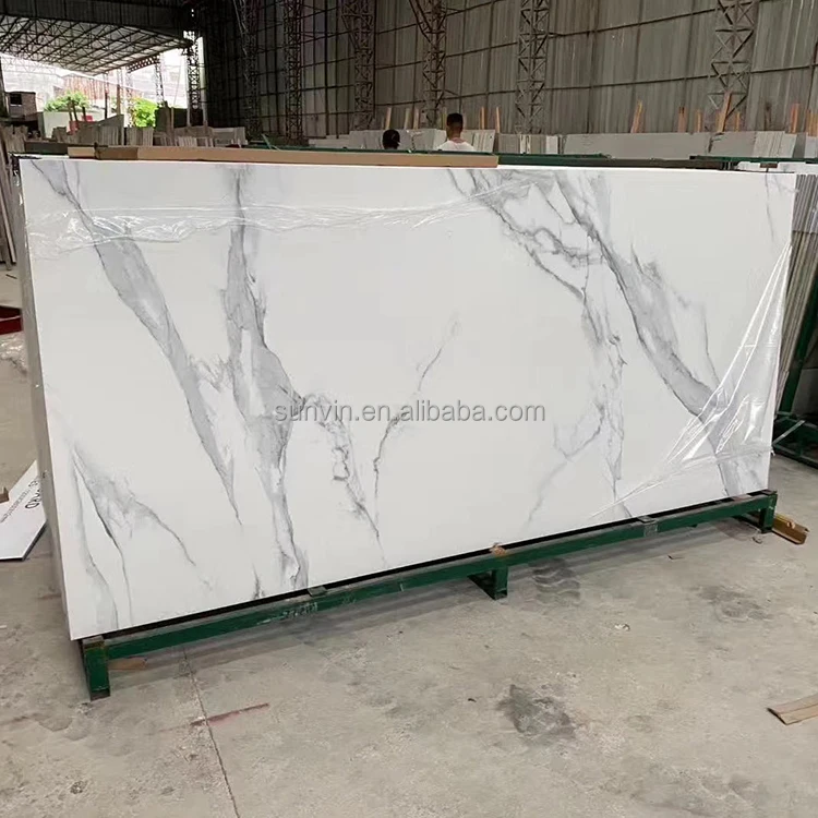 Big Slab 1200x2400 Sintered Stone Wall Format White Marble Tiles for Floor