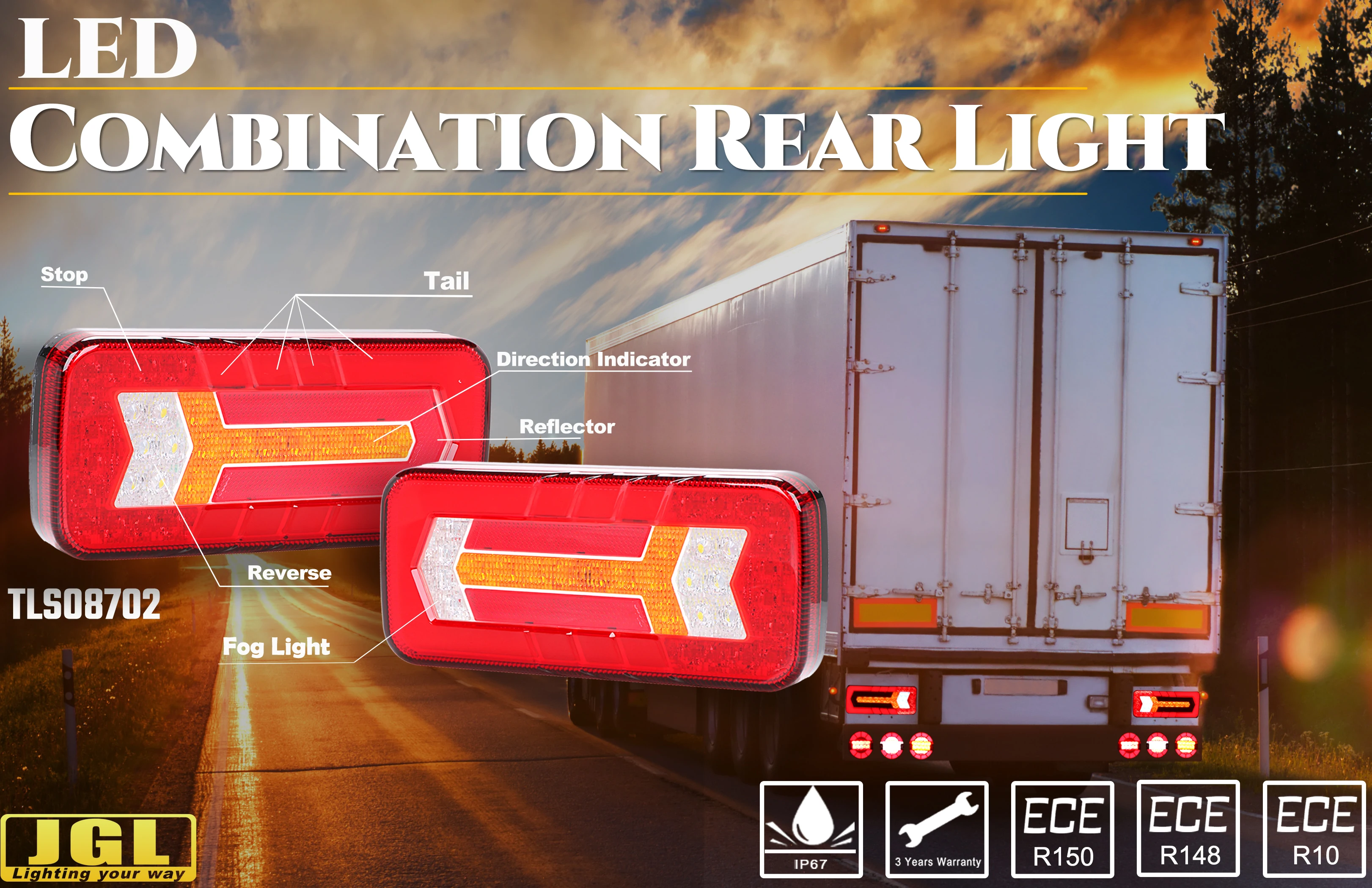 Functional Rear Led Tail Light 12v 24v Truck Trailer Tail Light with ...