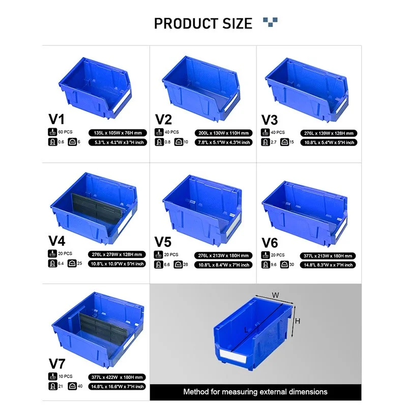 Stackable Storage Bins Wall Mounted Hanging Bins Parts Storage ...