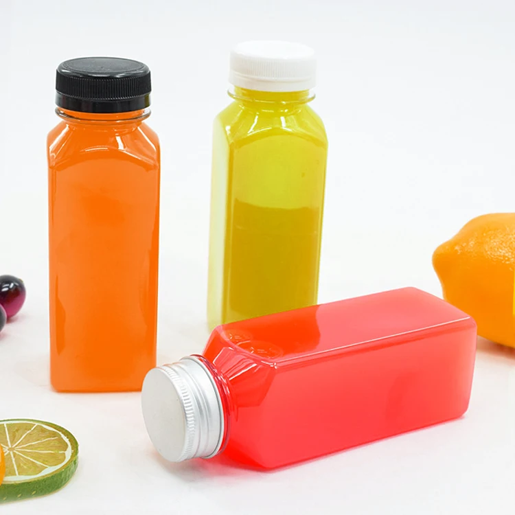 400ml 100ml 250ml 350ml 500ml Plastic Square Shaped Beverage Bottle ...