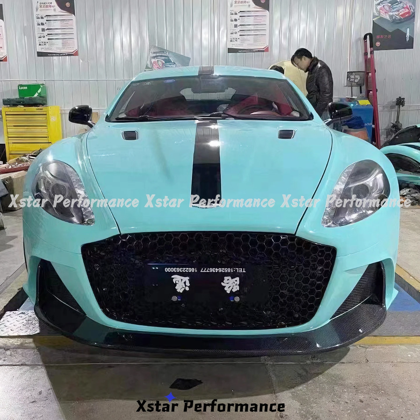 DBS Superleggera Style Half Carbon Fiber Front Bumper for Aston Martin ...