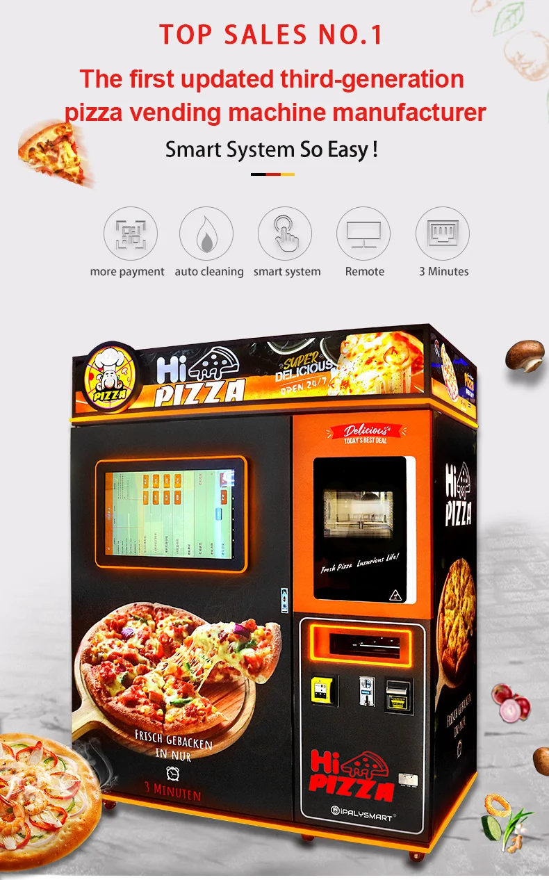 2022 Smart Touch Screen Pizza Vending Machine for Sale