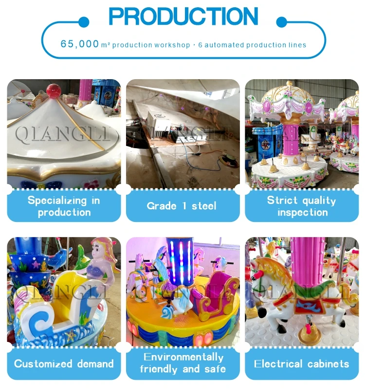 Mini Carousel Rides - Fun for Kids in Amusement Parks