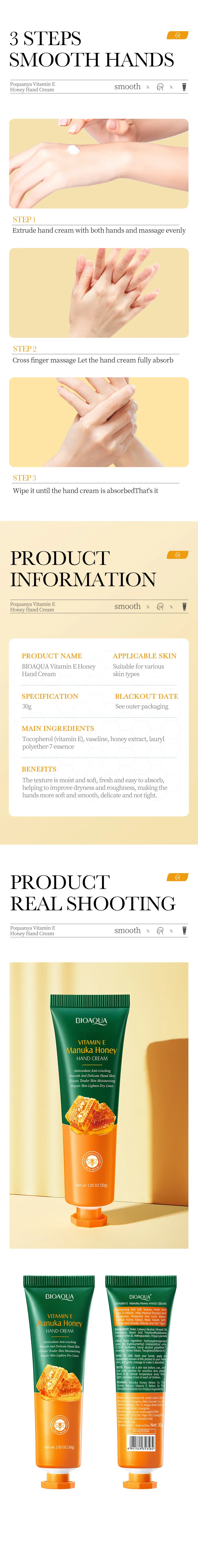 Nourishing and Tender Vitamin E Honey Hand Lotion Cream for Dry Hands ...