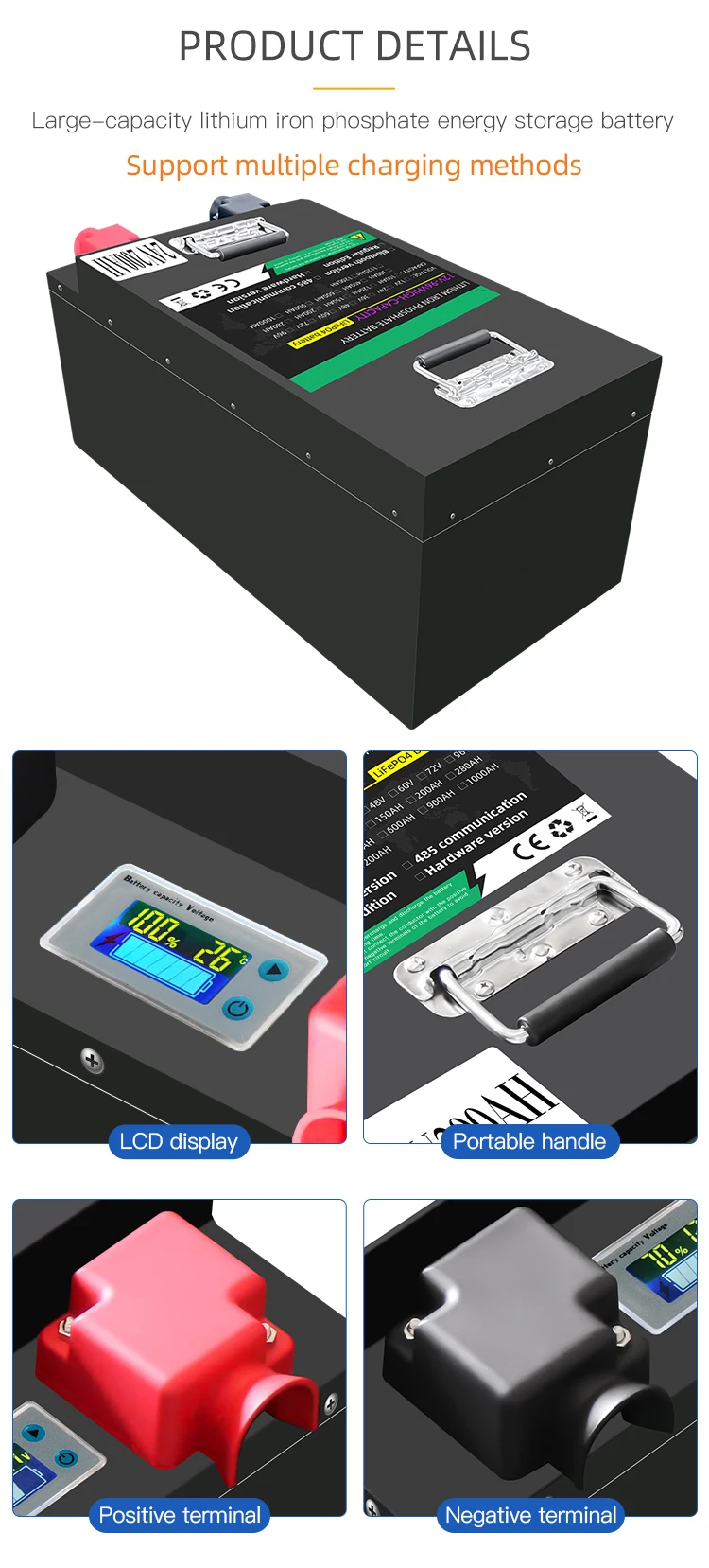 24v 200ah Rechargeable Solar Lifepo4 Lithium Ion Batteries Suitable For ...