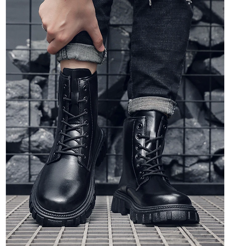 Winter High Cut Style Shoes - Ankle Leather Long Boots for Men