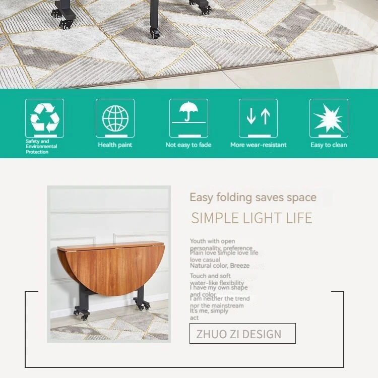 Multifunctional Movable Round Dining Table Folding Dining Table Home ...