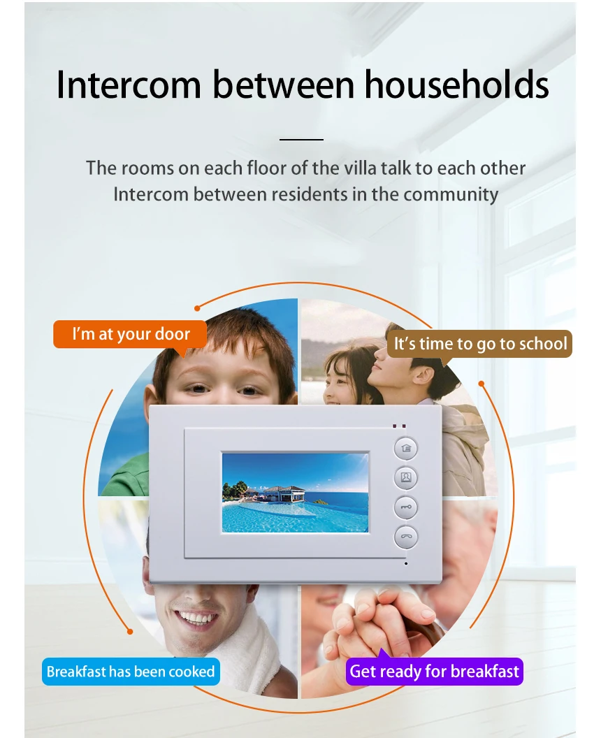 Biometric Access Control Building Intercom System With Night Vision ...