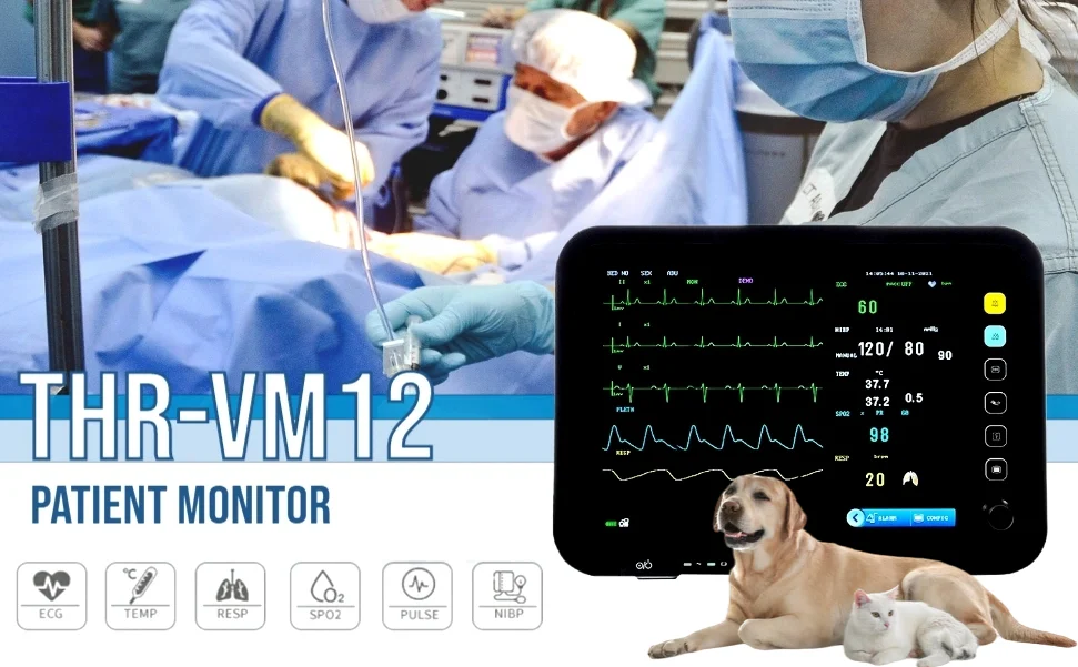 Thr-vm12 Veterinary Equipment Vital Signs Monitor Multi-parameter ...
