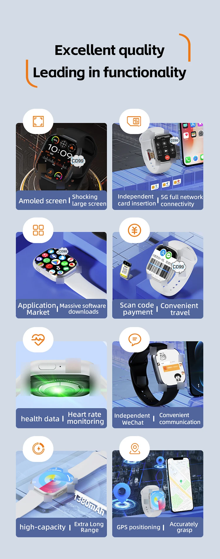 Cd99 Android S9 Ultra 4g Smart Watch With Wifi And Sim Card Gps Camera ...