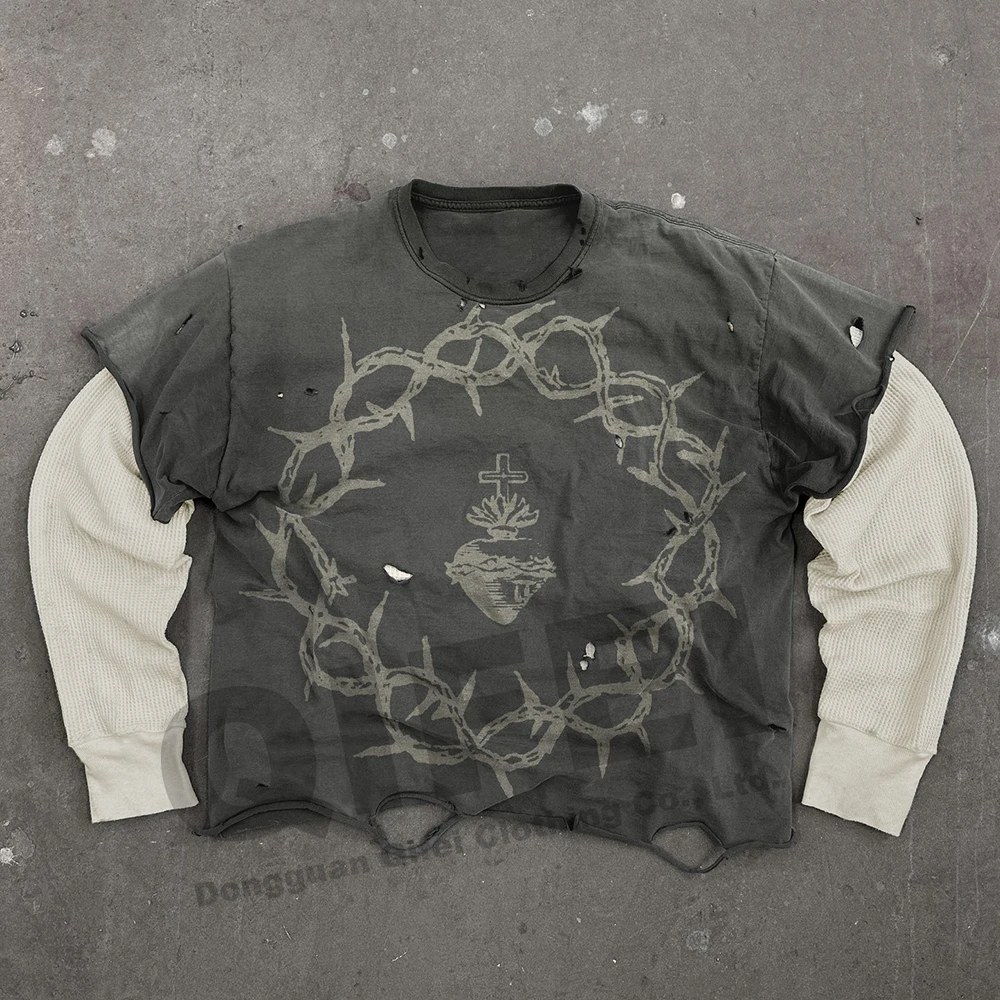 Shop Our Custom Manufacturer's Long Sleeve Distressed T-shirts