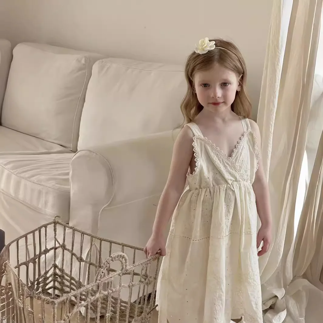 Spring Summer 2024 New Styles Kids Girls Lace Sundresses Kids Lace ...