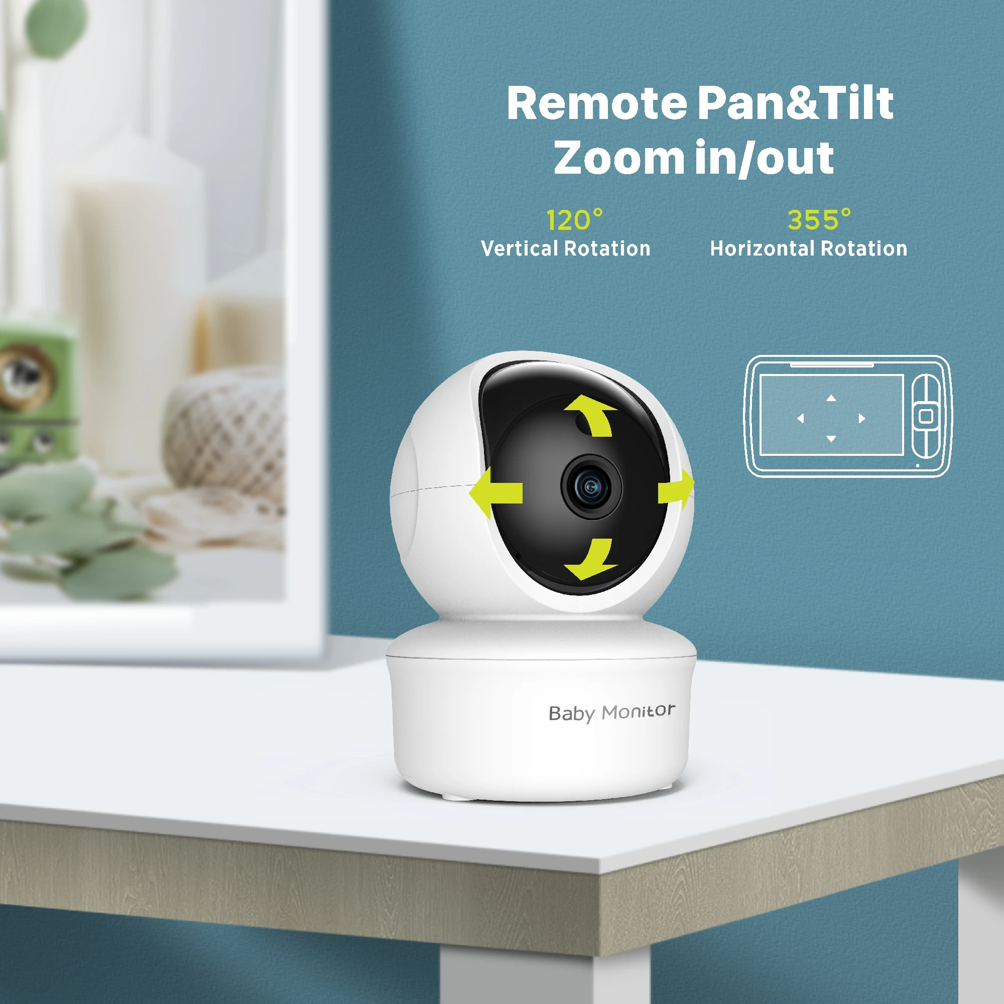 QZT Wifi Baby Monitor Camera Baby Pet Monitors Two-way Audio Security ...