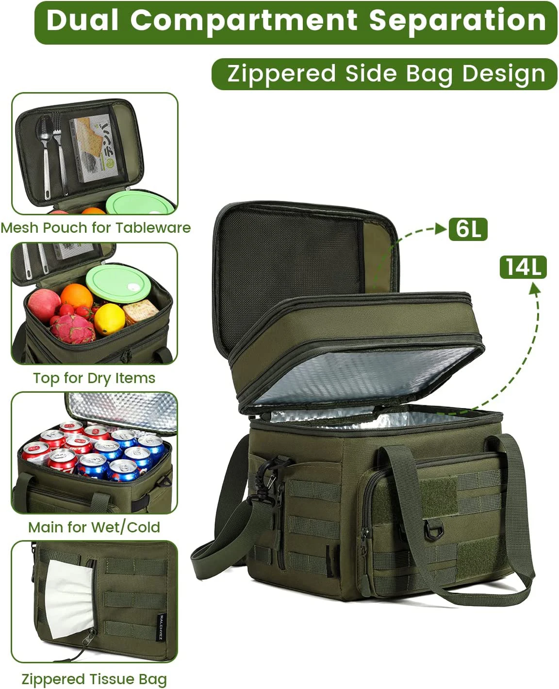Double Deck Lunch Backpack - Insulated Cooler Bag
