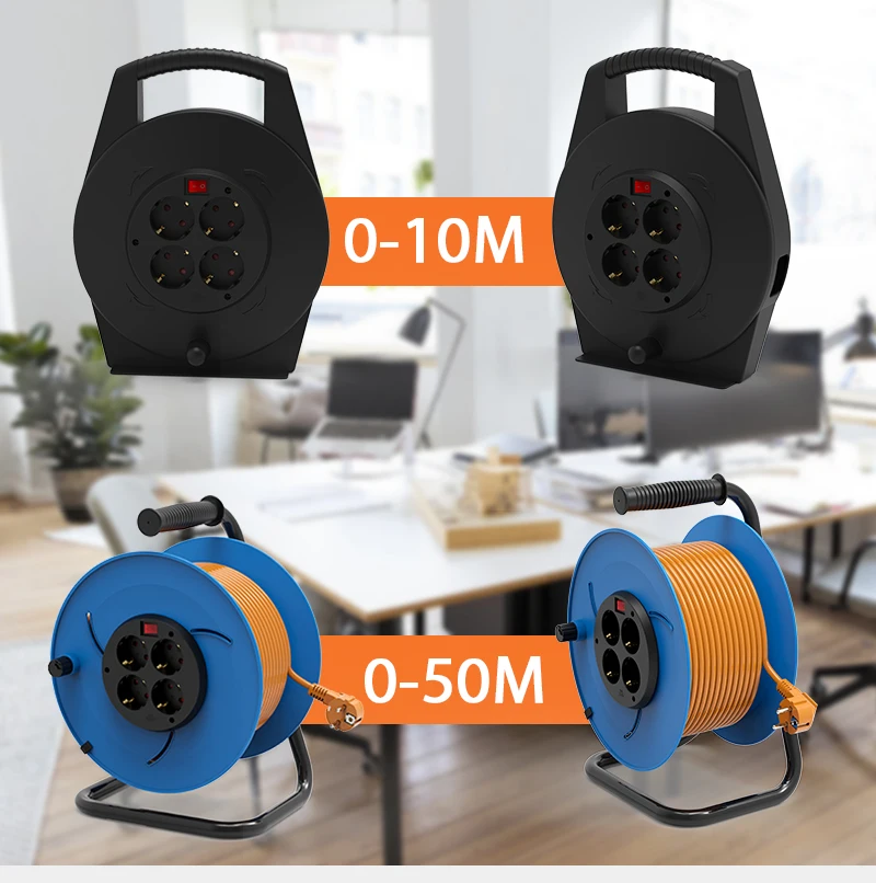 German Type Cable Reel/ 250v 16a Extension Power Cord Socket Reel With ...