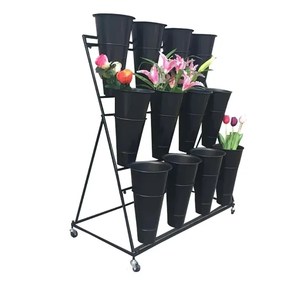 Greenhouses Flower Pots Planters Stackable Rack With Movable Casters ...