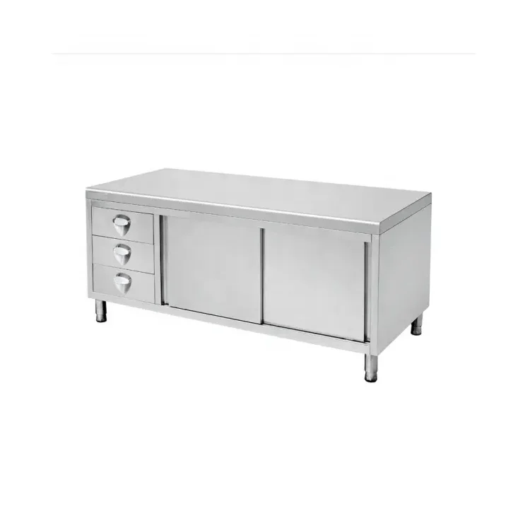 Commercial Stainless Steel Kitchen Food Prep Table Cabinet Outdoor Work ...
