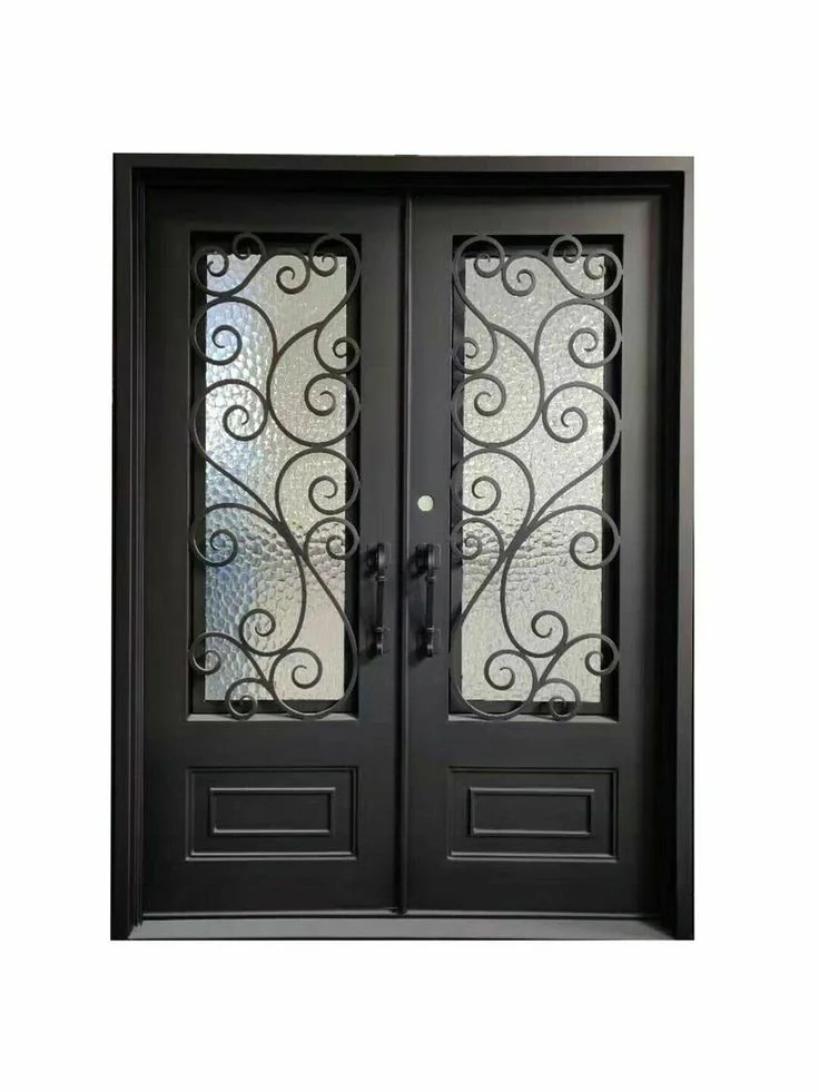 American Wrought Iron Entry Double Doors - Durable & Stylish