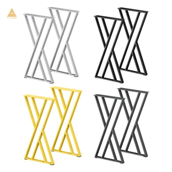 Industrial Black Square Tube X Shape Frame Metal Coffee Table Leg Diy ...