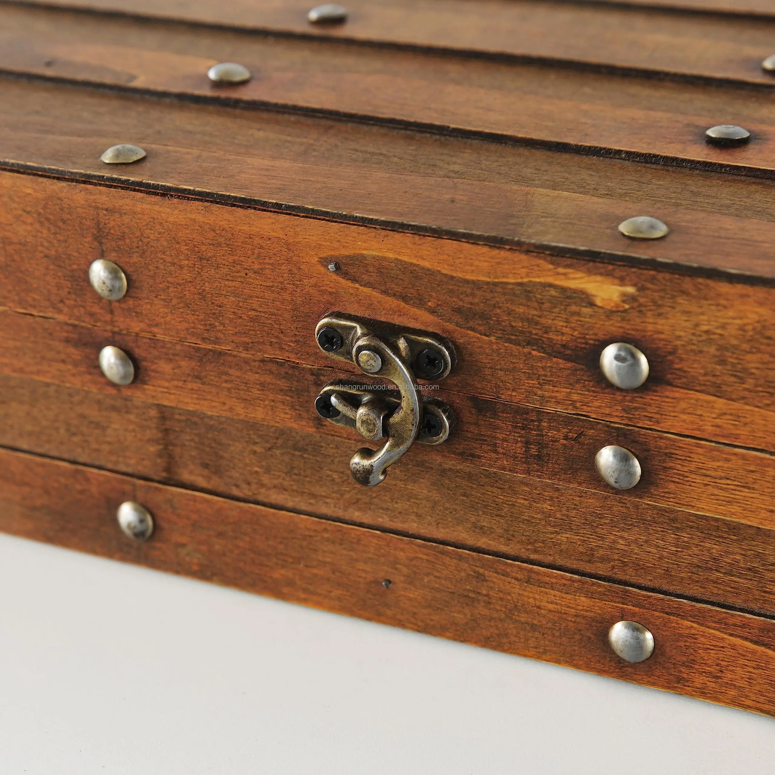 Red Wood Color Decorative Sturdy Retro Photo Storage Box Wood Box Sign ...