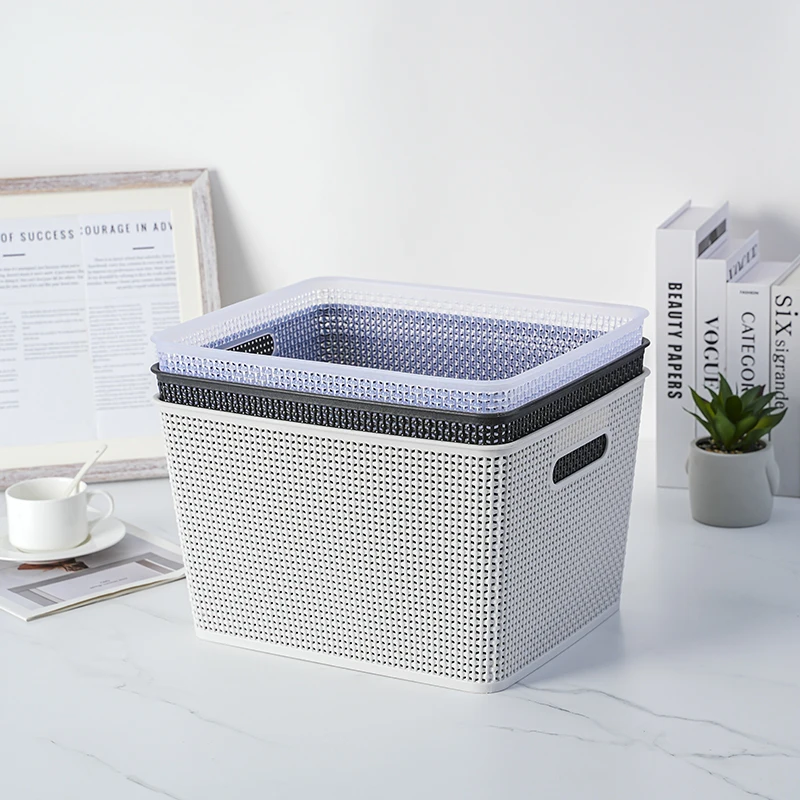 Large Plastic Storage Baskets,14*11.6*8.5 Inch Plastic Storage Bins ...