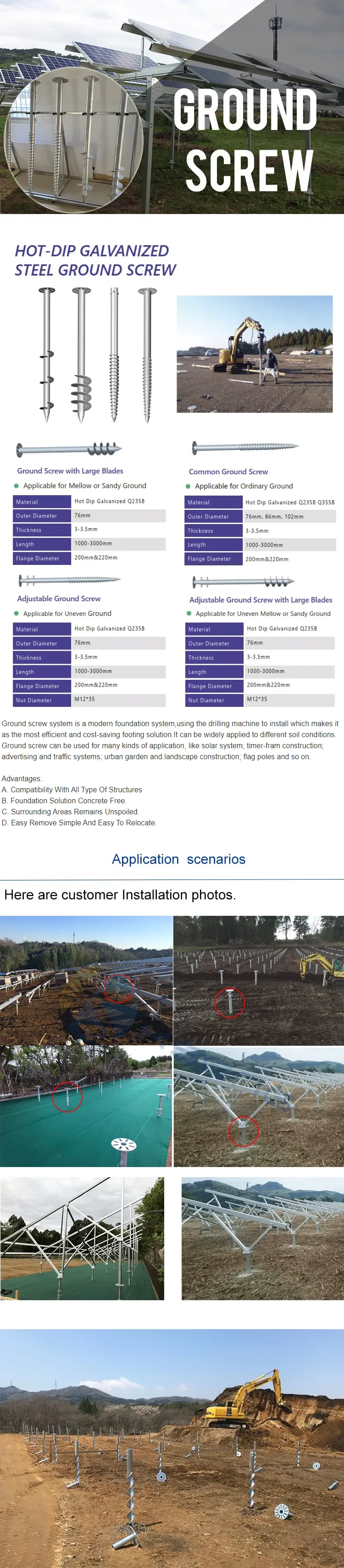 Helical Screw Piles Ground Screw Installation Machine Foundation ...