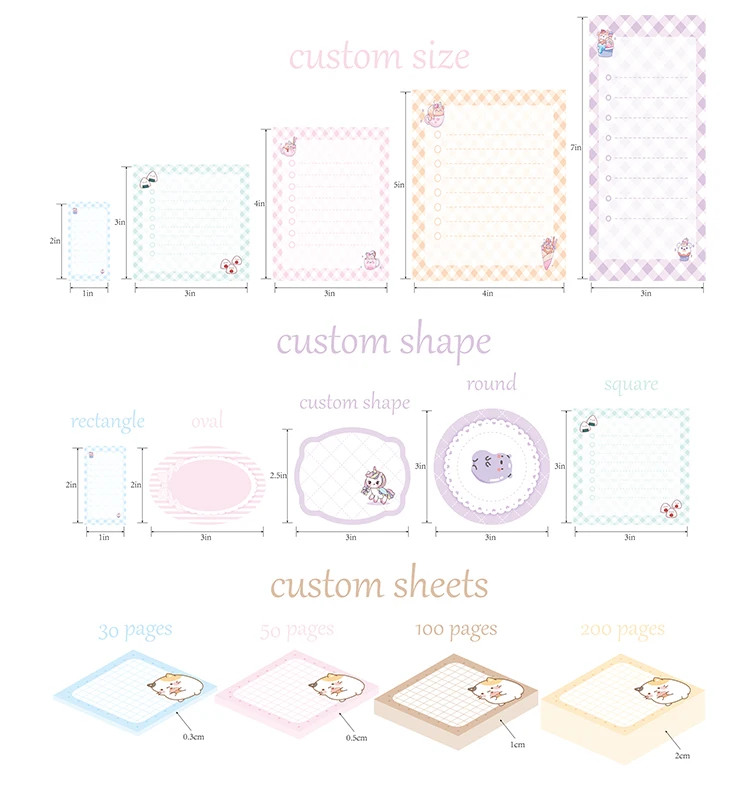 Portable Waterproof Decoration Various Shapes Sticky Notes Notepad ...