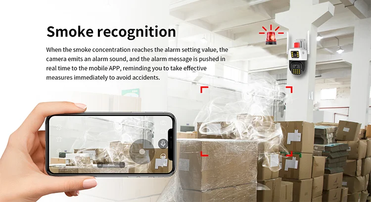 FG663DR 4G Security Fire Detection CCTV Security IP Camera Outdoor Dual ...