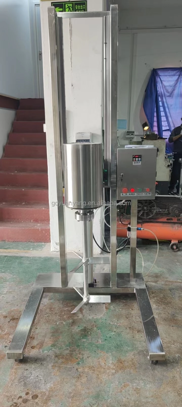 Pneumatic Lift Homogenizer Paint Paste Blending High Shear Bucket Mixer ...