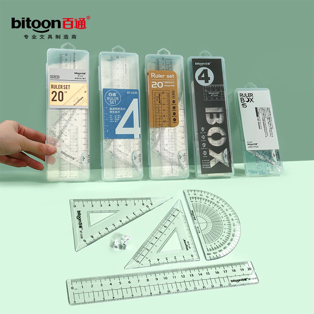Student School Stationery Mathematical Instrument Kit Plastic Office ...