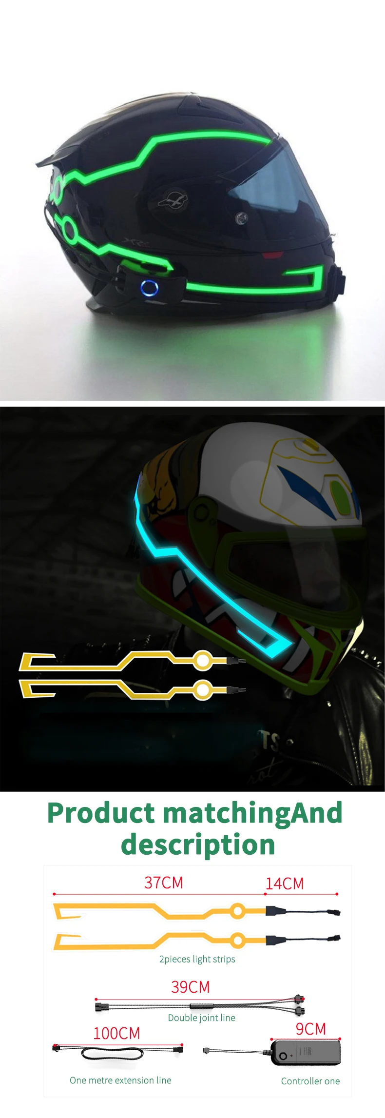 Factory Supplier Customized Helmet Light Strip Glowing Led Strip ...