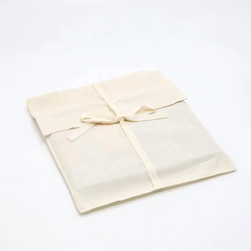 Custom Natural Color Cotton Muslin Envelope Packaging Bag