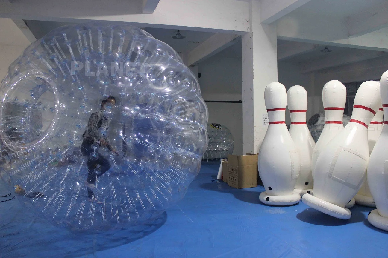 Outdoor Crazy Grounder Games Inflatable Human Bowling Pin Ball Set Up ...