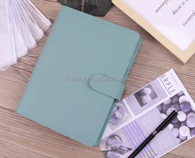 A6 Pastel Color PU Leather Magnet Notebook Cover Set
