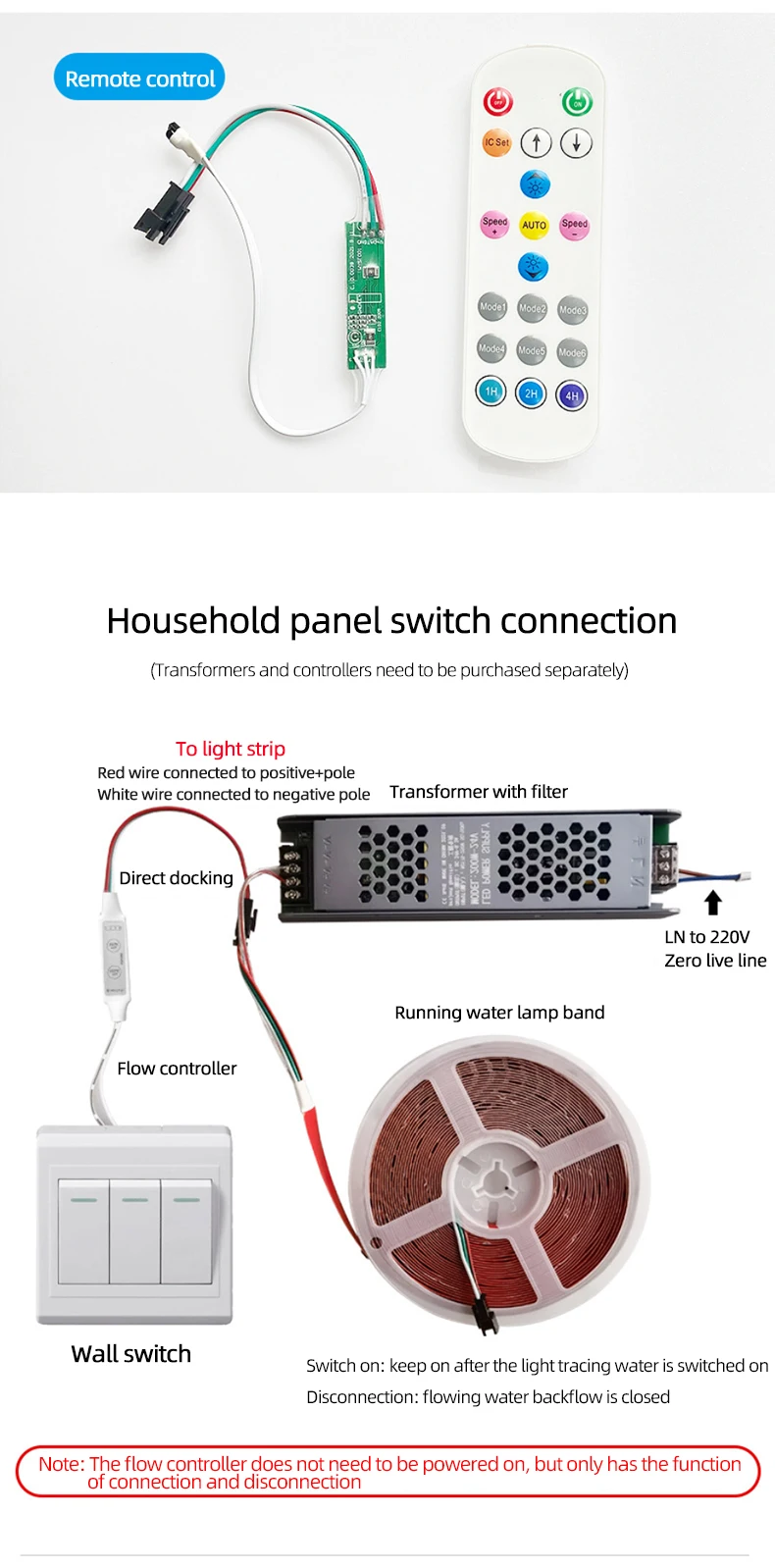 Smart Flowing Water Effect Led Strip Light Easy Installation With ...