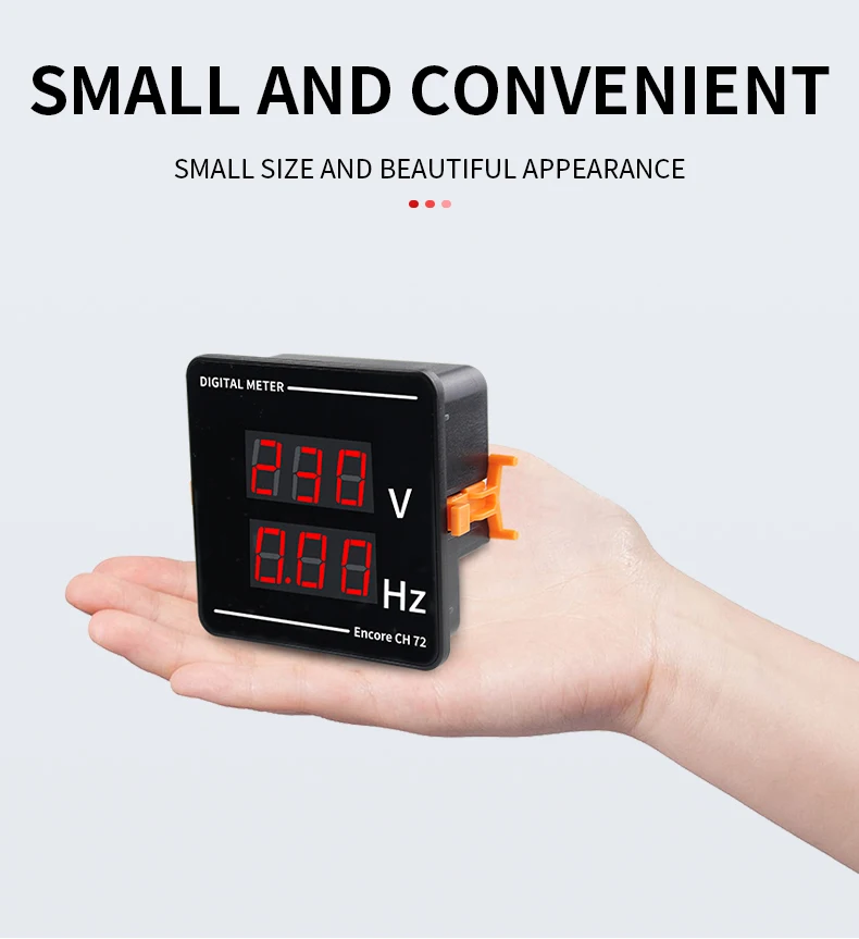 72*72mm Digital Voltage Hertz Meter Power Frequency Combination Meter ...